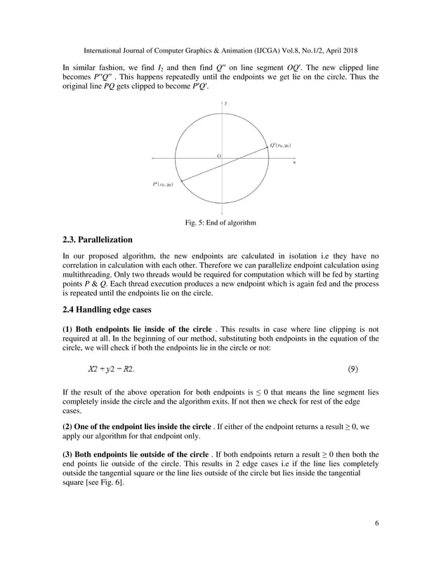 AN EFFICIENT LINE CLIPPING ALGORITHM FOR CIRCULAR WINDOWS USING VECTOR CALCULUS AND ...