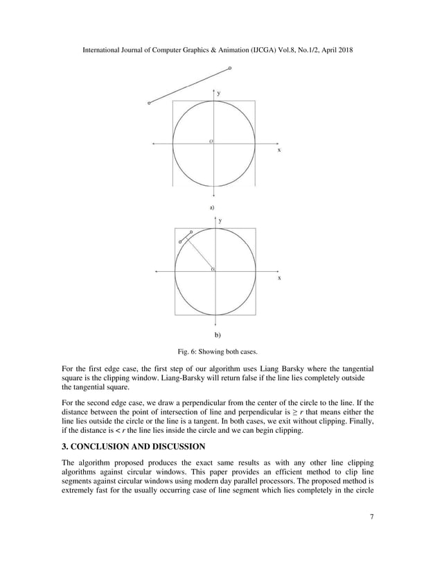 AN EFFICIENT LINE CLIPPING ALGORITHM FOR CIRCULAR WINDOWS USING VECTOR CALCULUS AND ...