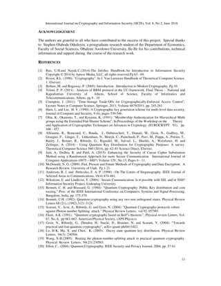 A QUANTUM CRYPTOGRAPHY PROTOCOL FOR ACCESS CONTROL IN BIG DATA | PDF