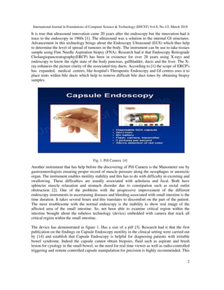 STRUCTURAL DYNAMICS AND EVOLUTION OF CAPSULE ENDOSCOPY (PILL CAMERA ...