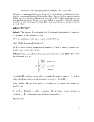 STATISTICAL ANALYSIS OF FUZZY LINEAR REGRESSION MODEL BASED ON DIFFERENT DISTANCES | PDF