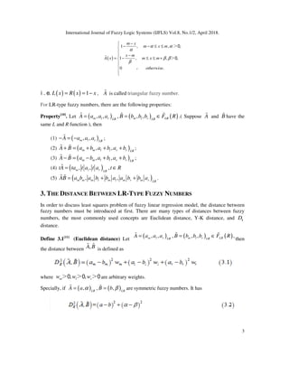 STATISTICAL ANALYSIS OF FUZZY LINEAR REGRESSION MODEL BASED ON DIFFERENT DISTANCES | PDF