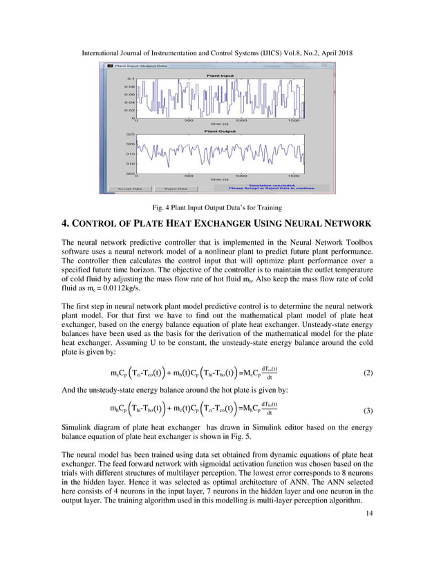 CONTROL OF A HEAT EXCHANGER USING NEURAL NETWORK PREDICTIVE CONTROLLER COMBINED WITH AUXILIARY ...