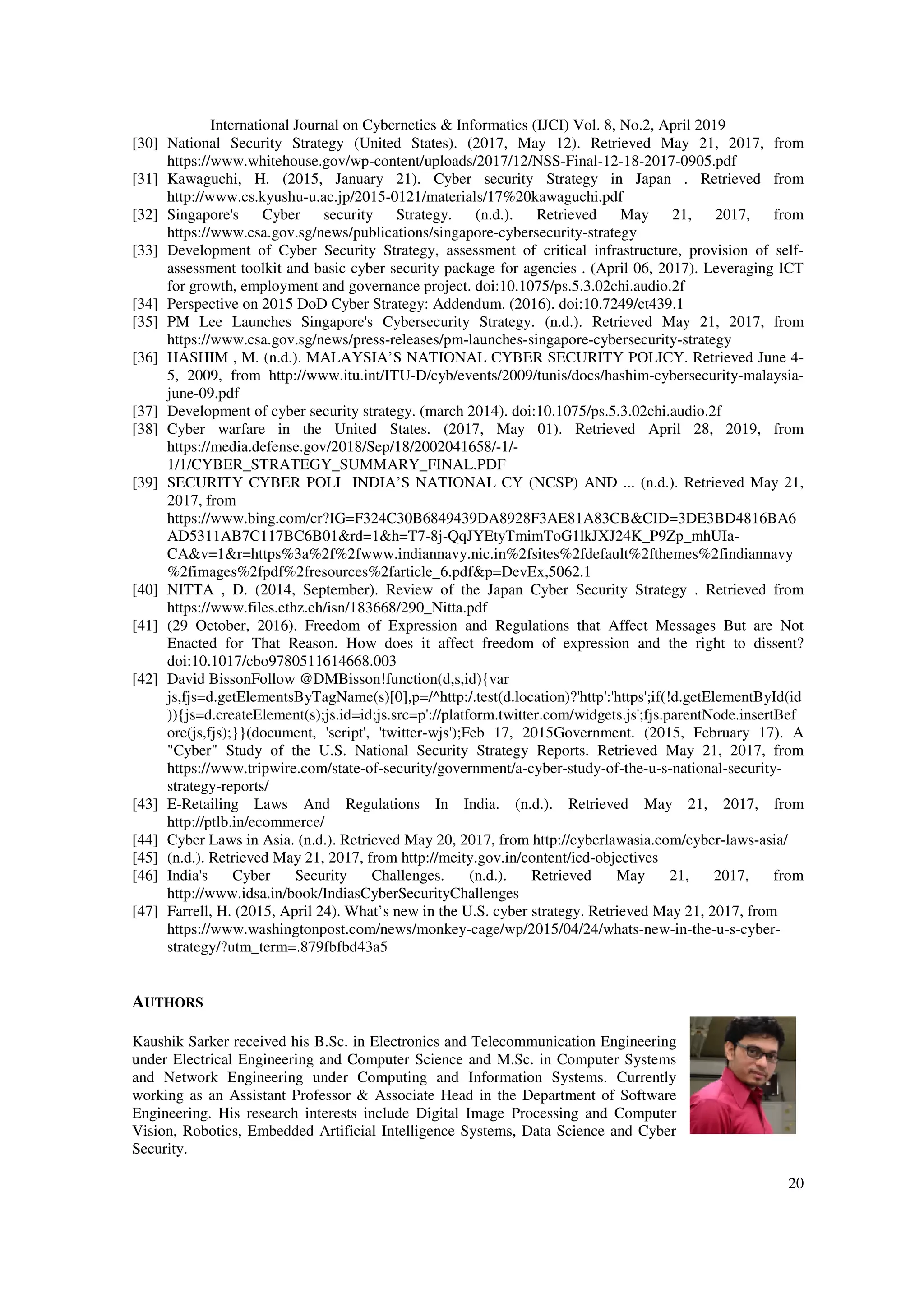 A COMPARATIVE ANALYSIS OF THE CYBER SECURITY STRATEGY OF BANGLADESH | PDF