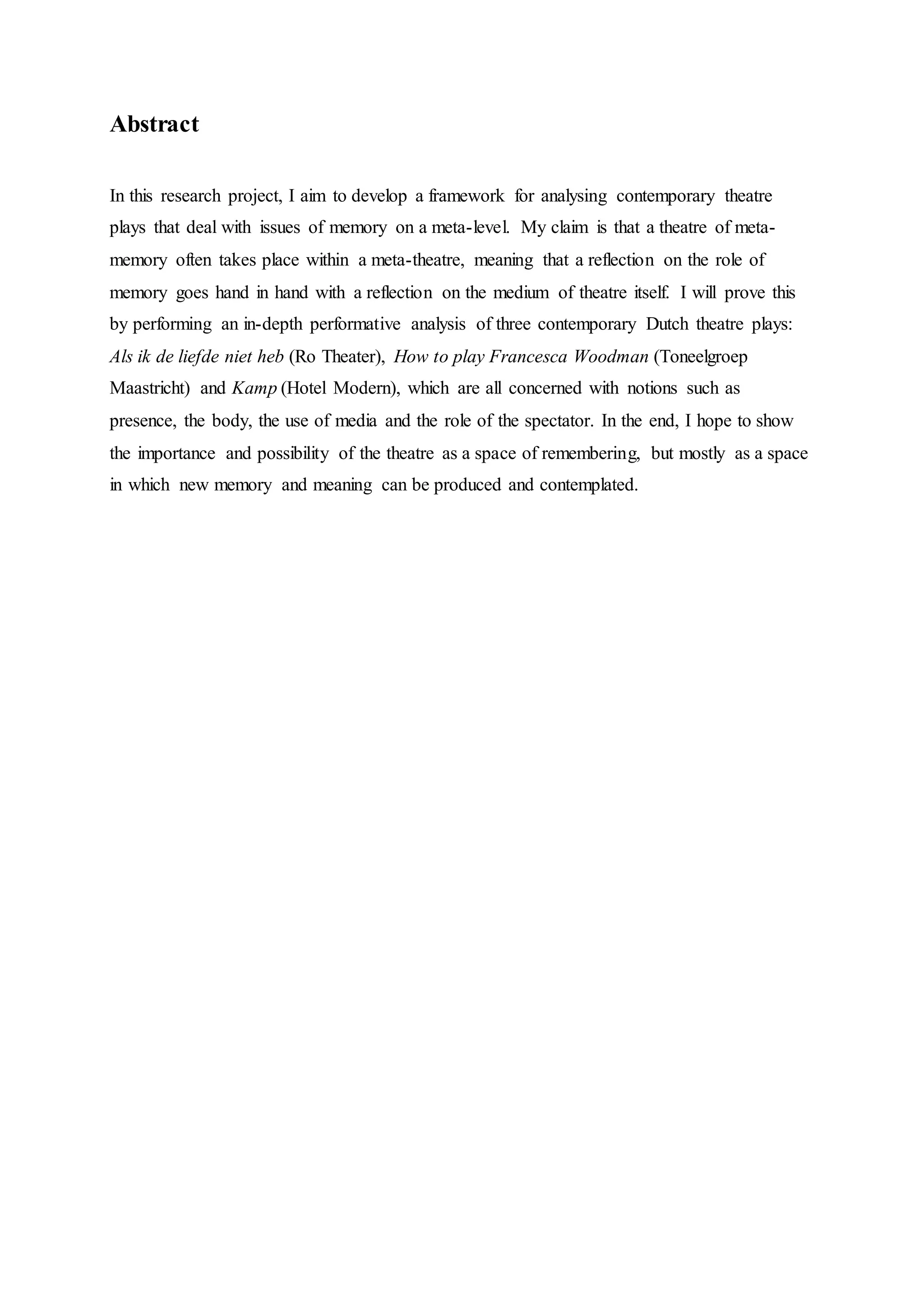 Abstract Master Thesis | PDF Abstract Master Thesis | PDF