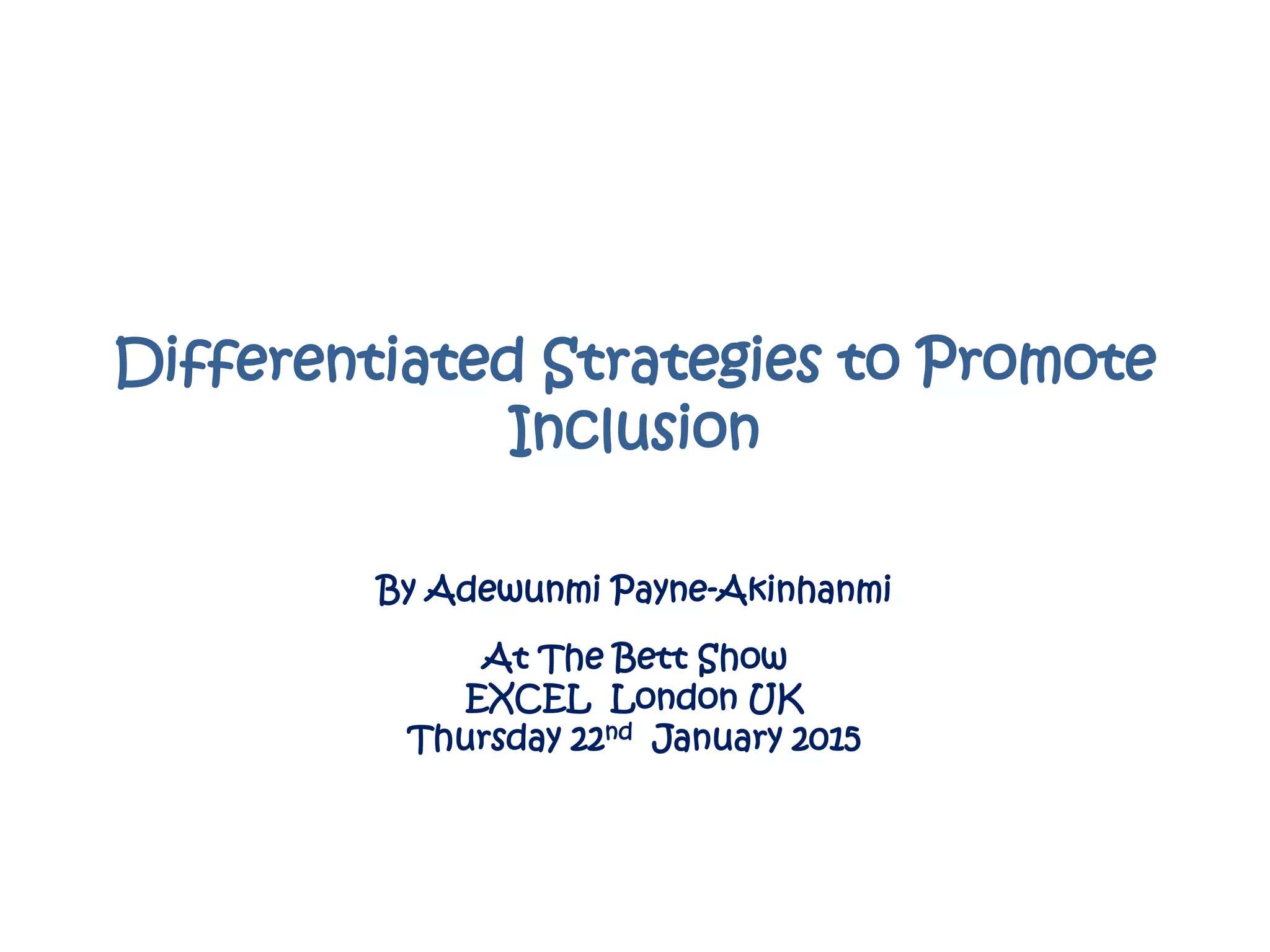 Differentiated Strategies to promote Inclusion2000 | PDF
