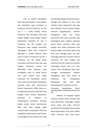 PENGARUH SISTEM MANAJEMEN ISO 9001:2008 TERHADAP PELAYANAN KEFARMASIAN DI PUSKESMAS KABUPATEN ...