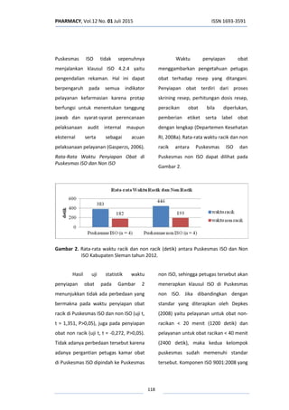 PENGARUH SISTEM MANAJEMEN ISO 9001:2008 TERHADAP PELAYANAN KEFARMASIAN DI PUSKESMAS KABUPATEN ...