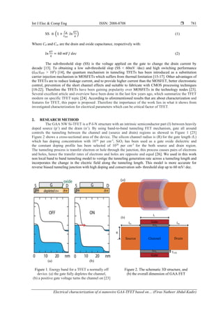 Electrical characterization of si nanowire GAA-TFET based on dimensions downscaling | PDF