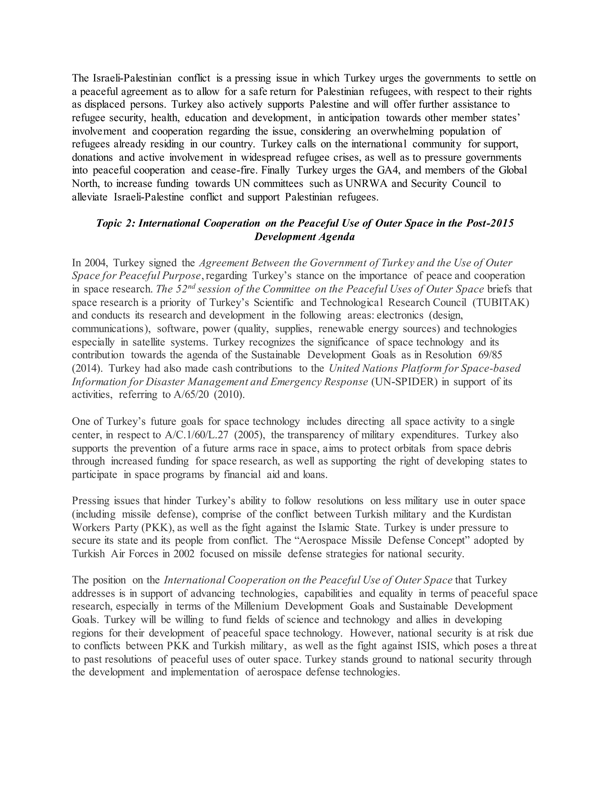 UBCMUN Position Paper - Turkey | DOCX