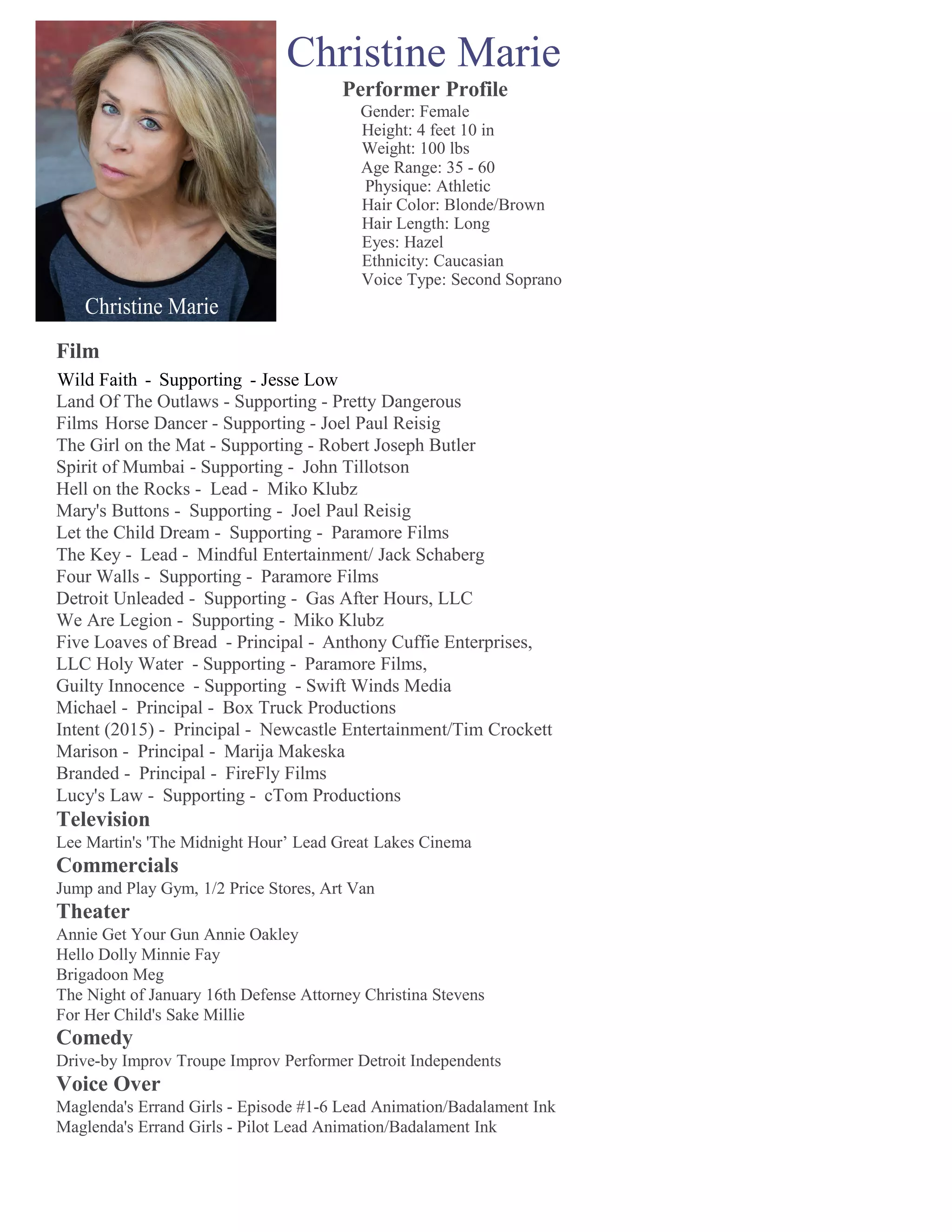 #1 Word - Christine Marie Resume 9-2016 | DOC