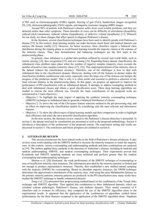 Parkinson’s diagnosis hybrid system based on deep learning classification with imbalanced ...