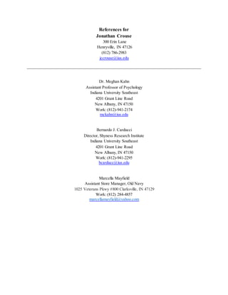 Jonathan Crouse Resume (revised) | PDF