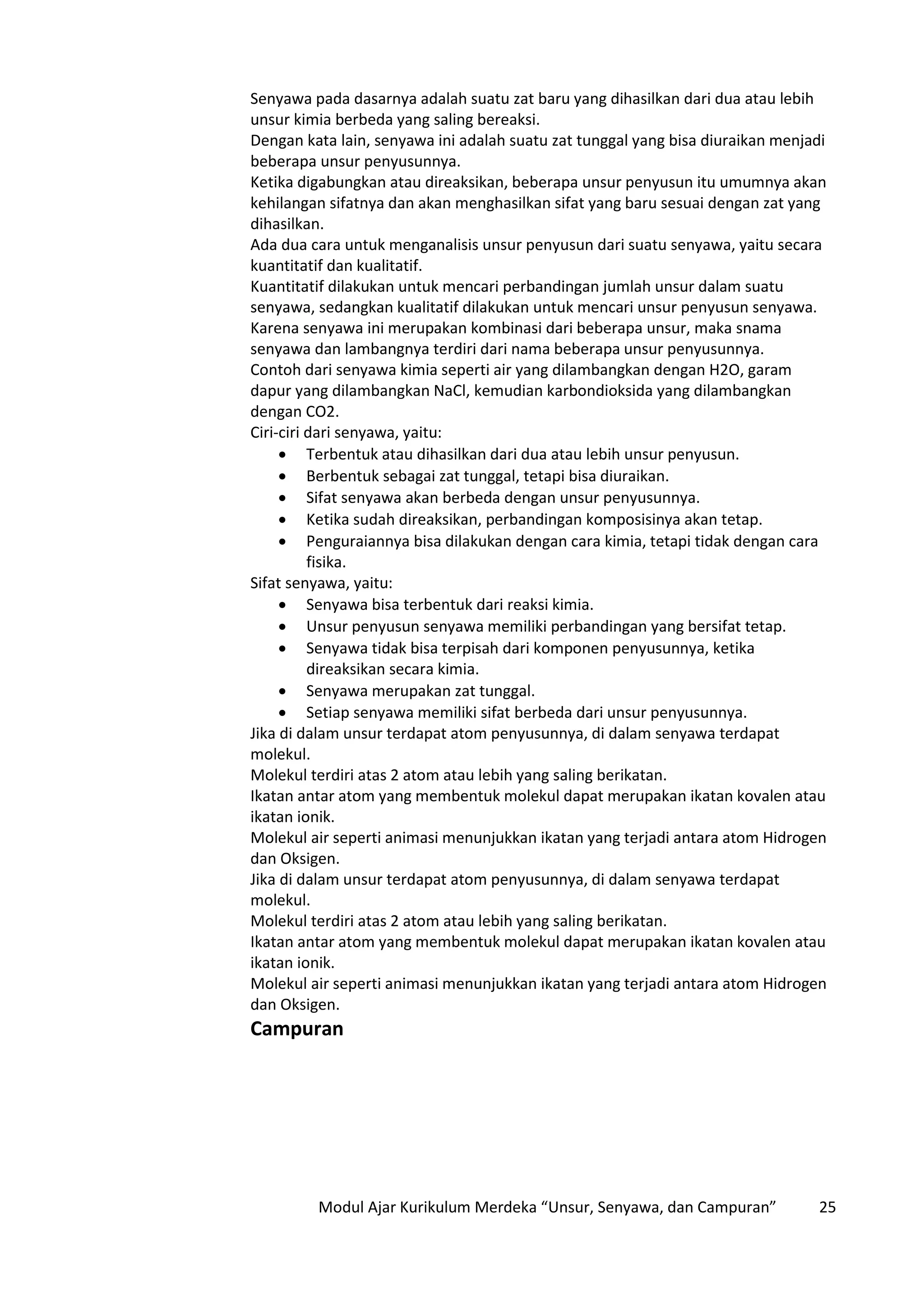 822 Modul Ajar KurMer Unsur, Senyawa, dan Campuran.docx