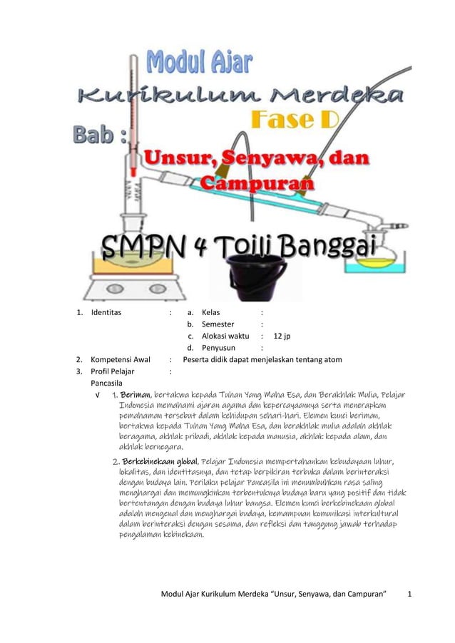822 Modul Ajar KurMer Unsur, Senyawa, dan Campuran.docx