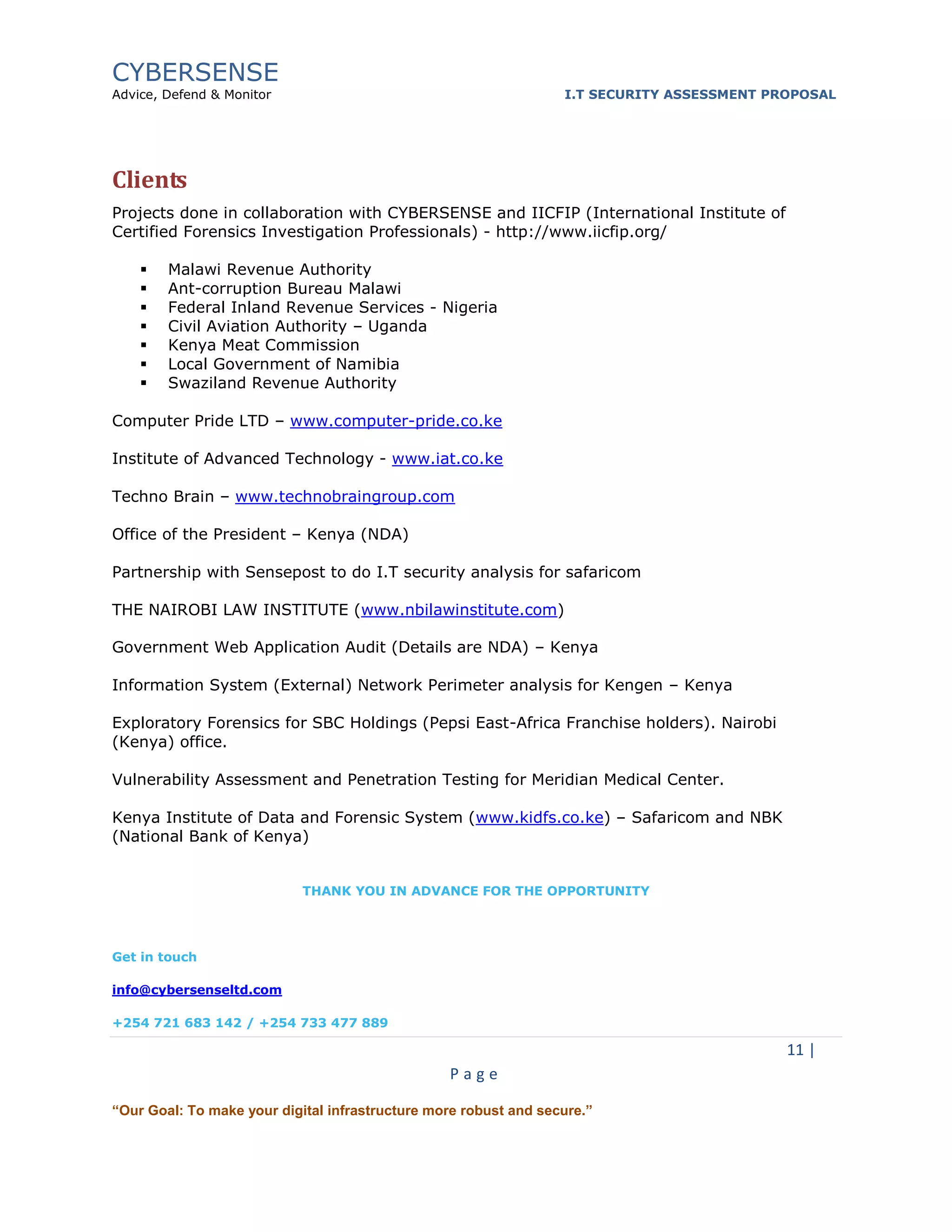 IT SECURITY ASSESSMENT PROPOSAL | PDF