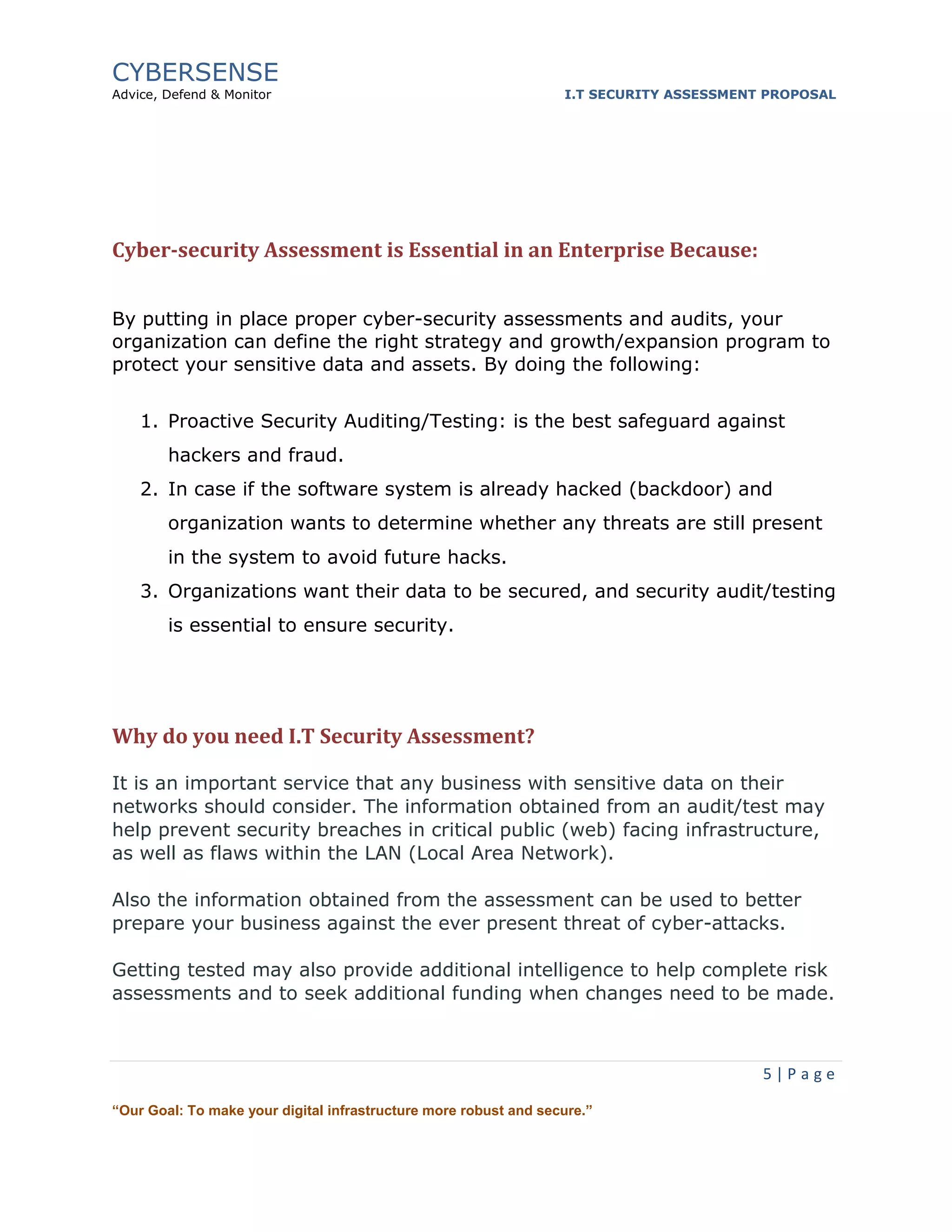 IT SECURITY ASSESSMENT PROPOSAL | PDF