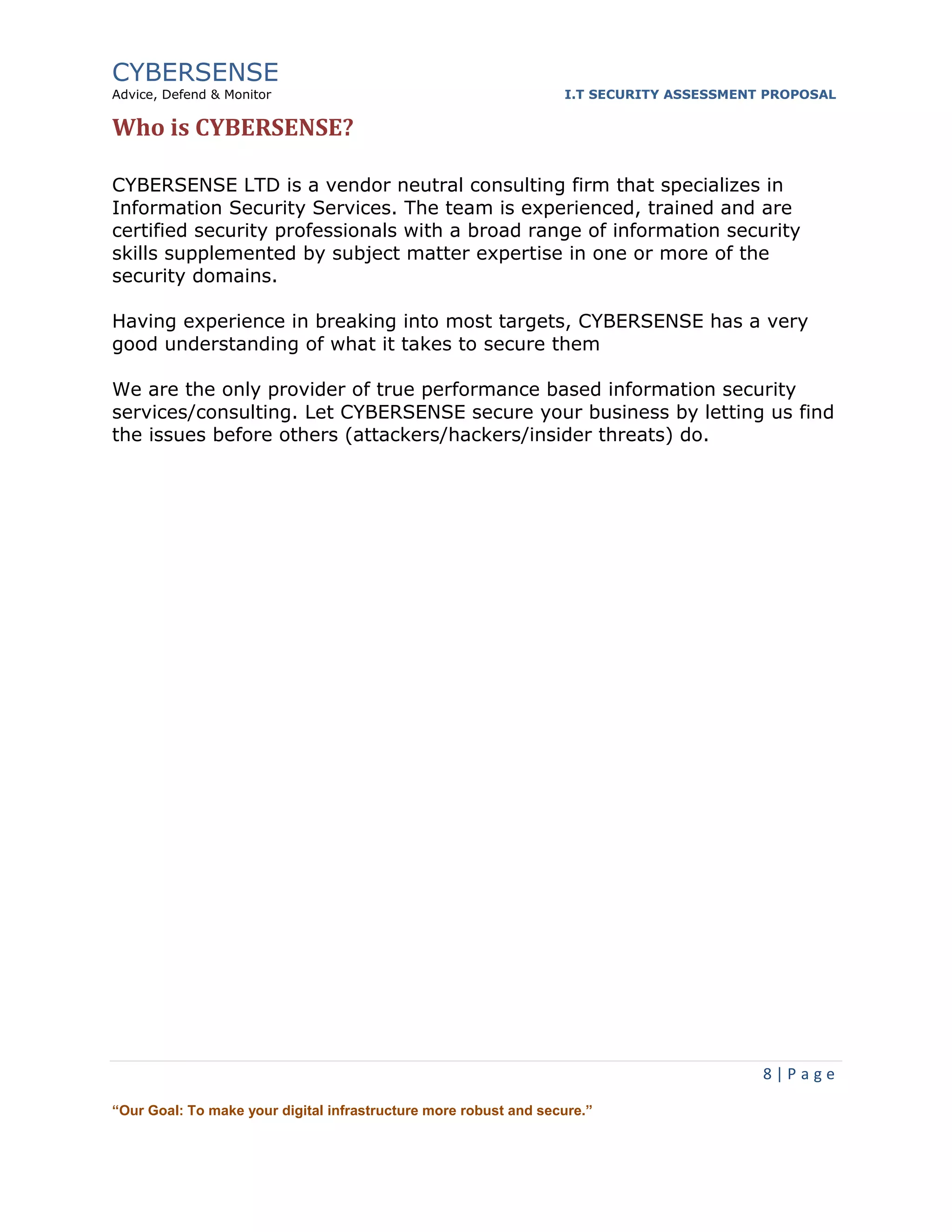 IT SECURITY ASSESSMENT PROPOSAL | PDF
