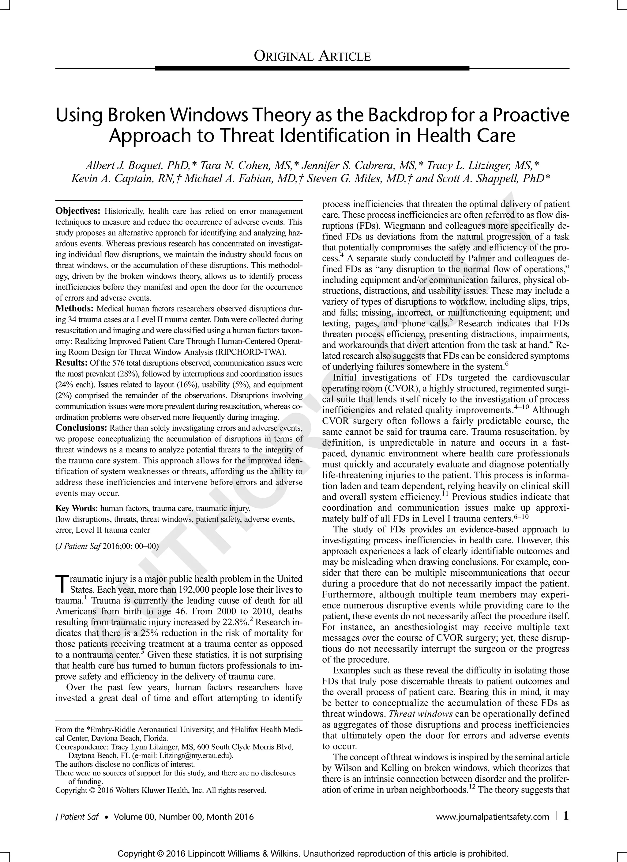 Broken Windows, Trauma | PDF