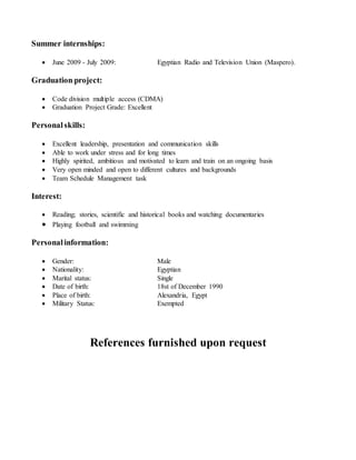 Omar Alaa Resume | DOCX | Education