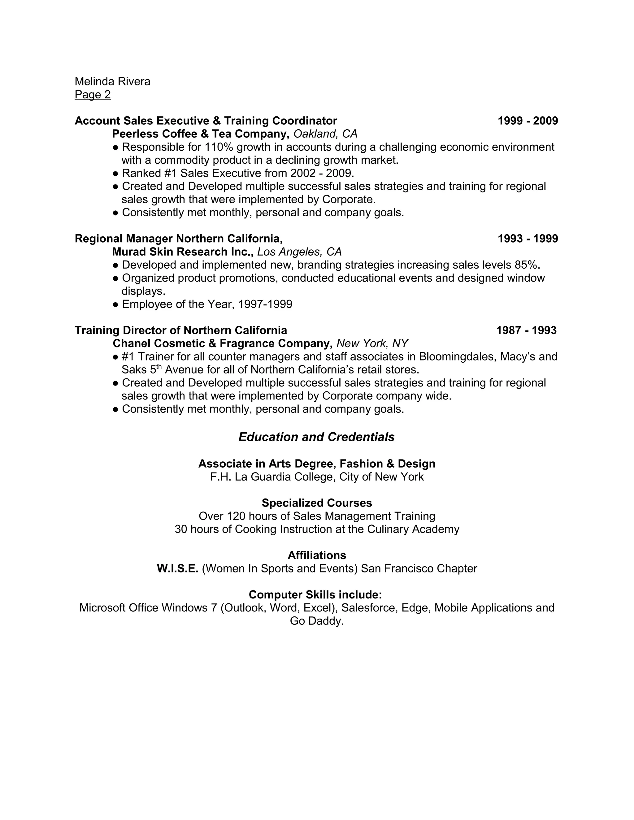 1 Melinda Rivera's Resume 2015 | DOC