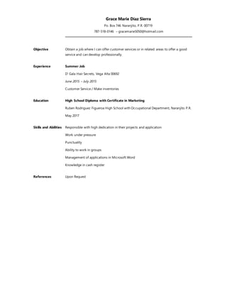 Grace Marie Resume | DOCX