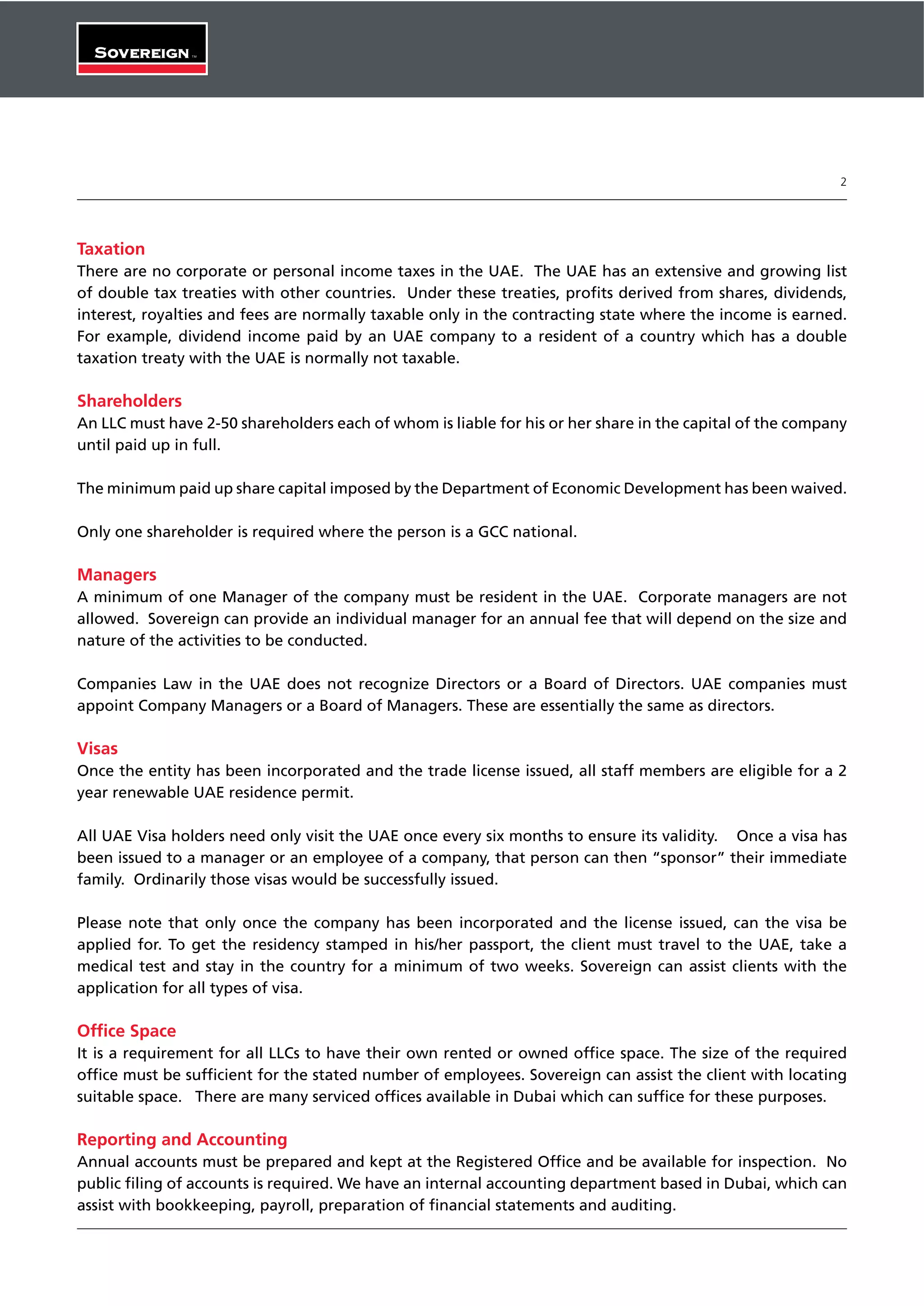 Dubai Onshore LLC info sheet | PDF