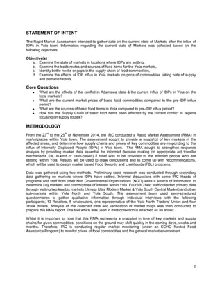 Nigeria, Adamawa State,Yola Market Assessement Report- Final Draft | PDF