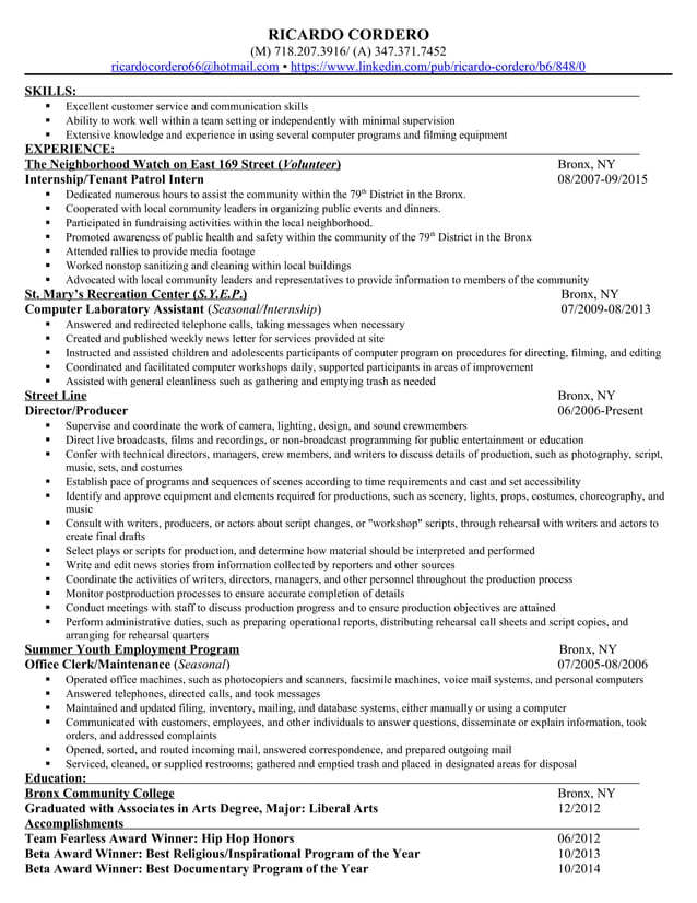 Ricardo Cordero Resume | PDF