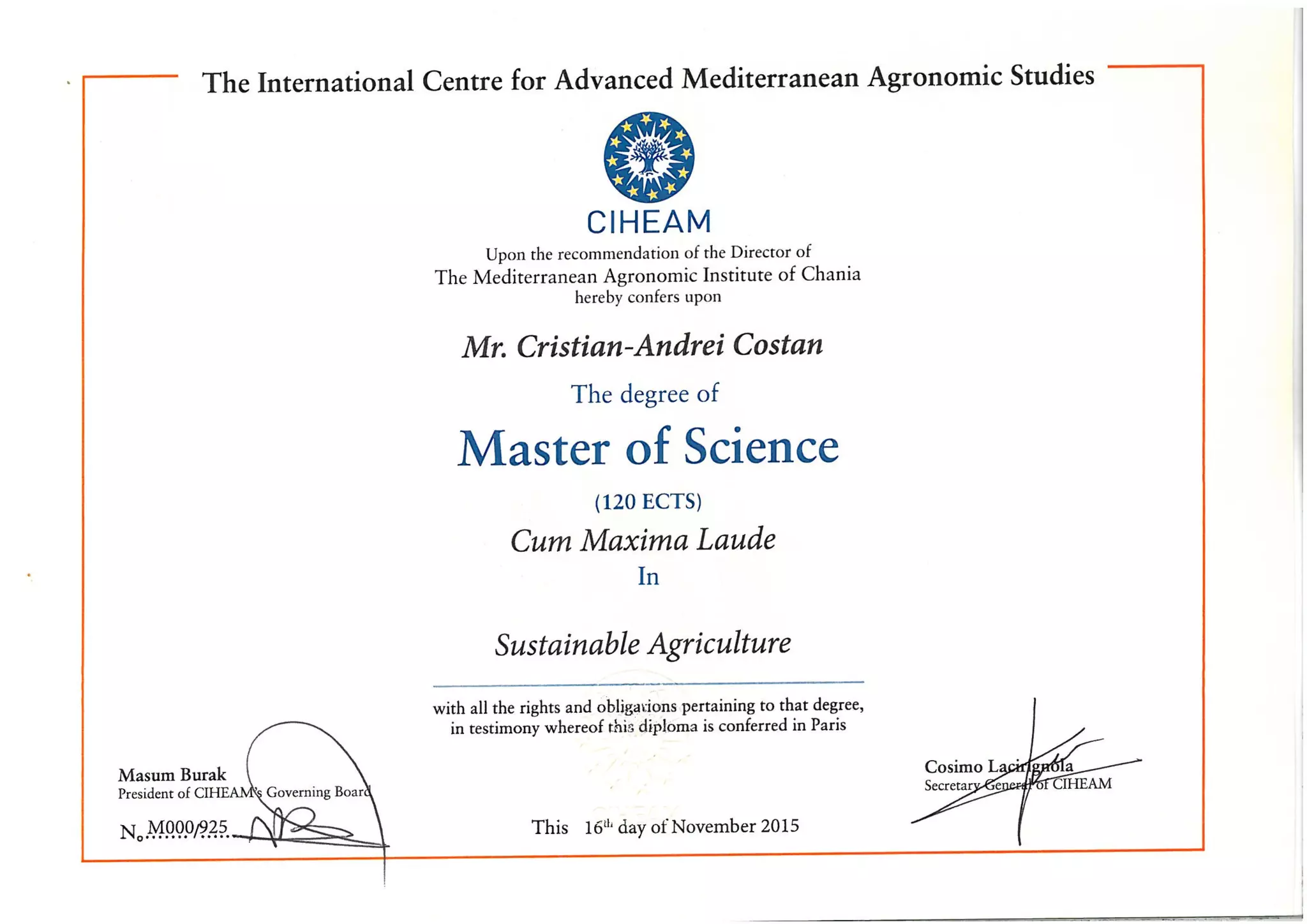 MSc. Degree Andrei Costan | PDF