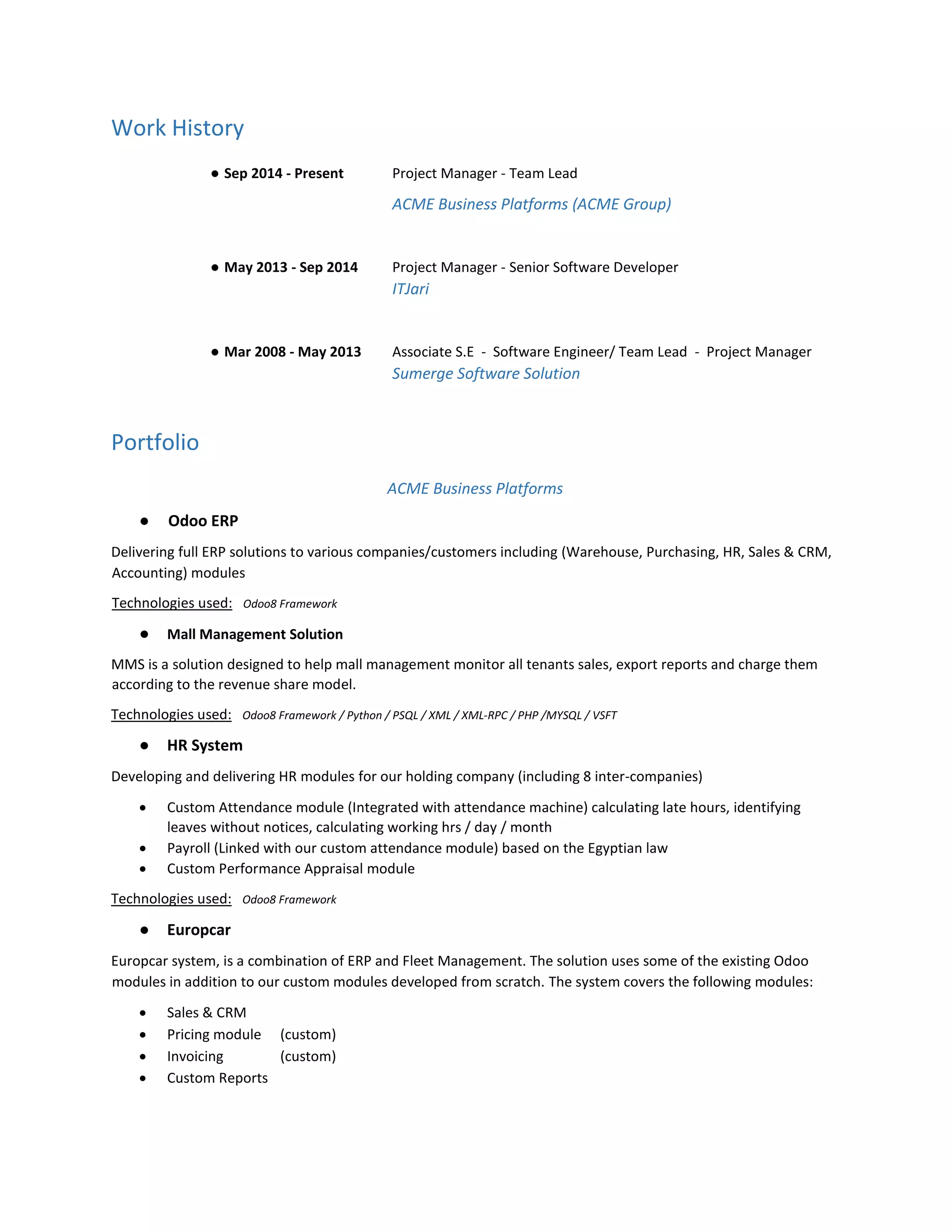 Hatem Nada CV | PDF | Web Development | Internet