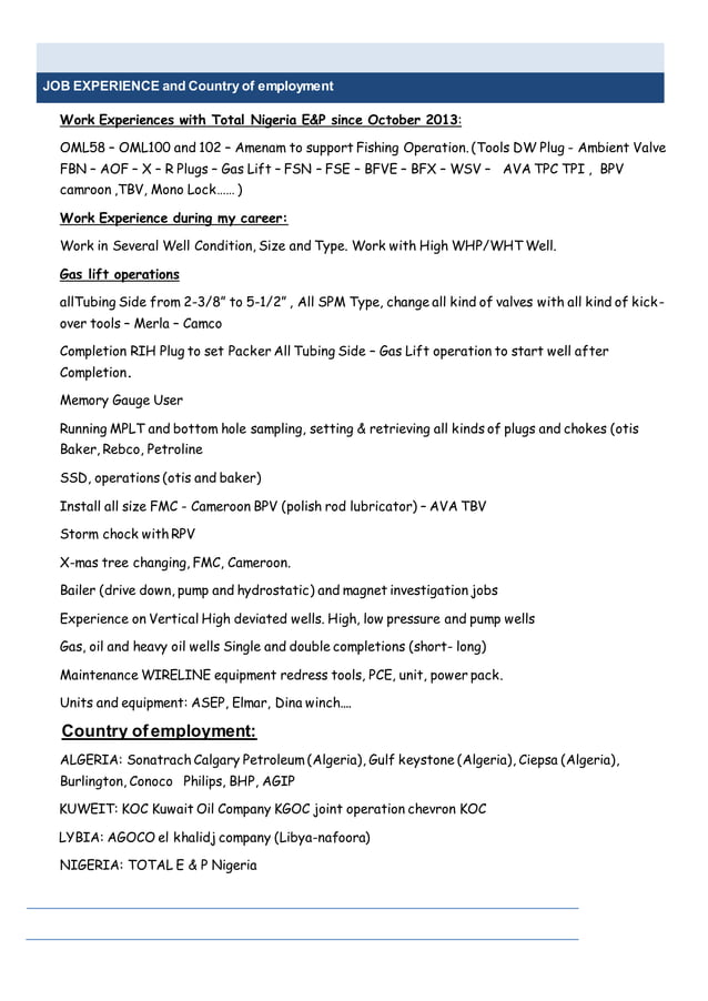 ANWAR - CV SLB Format | DOCX