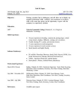 Luis Lopez Resume | PDF