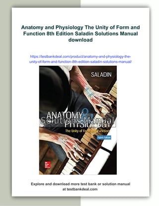 Anatomy and Physiology The Unity of Form and Function 8th Edition ...