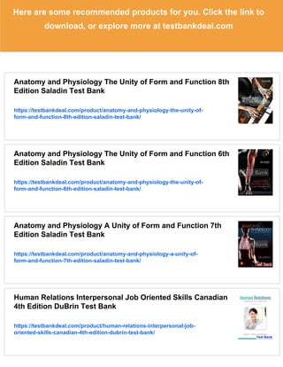 Anatomy and Physiology The Unity of Form and Function 8th Edition ...