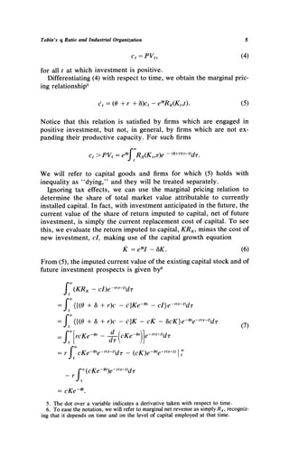 Tobin's q and Industrial Organization | PDF