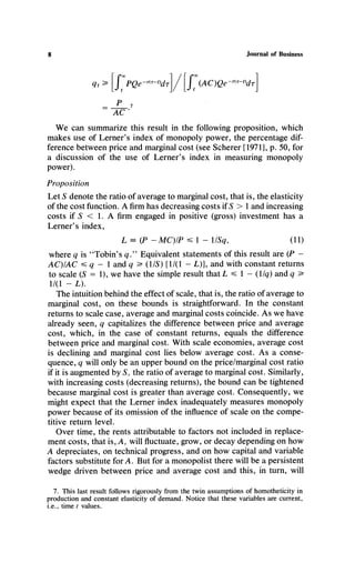 Tobin's q and Industrial Organization | PDF