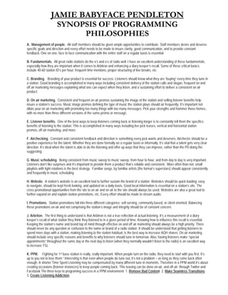 JAMIE BABYFACE PENDLETON 208-918-1045 RADIO RESUME(REDUCED SIZE) | PDF