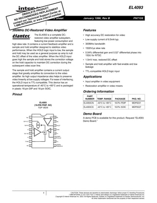 EL4093 Datasheet | PDF