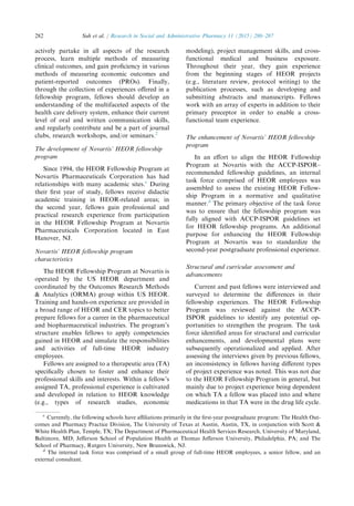 HEOR Fellowship Practices Reviewed | PDF