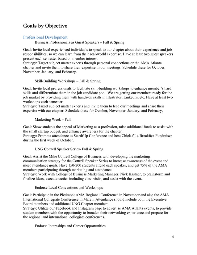 University of North Georgia, 2016-2017 Chapter Plan | PDF