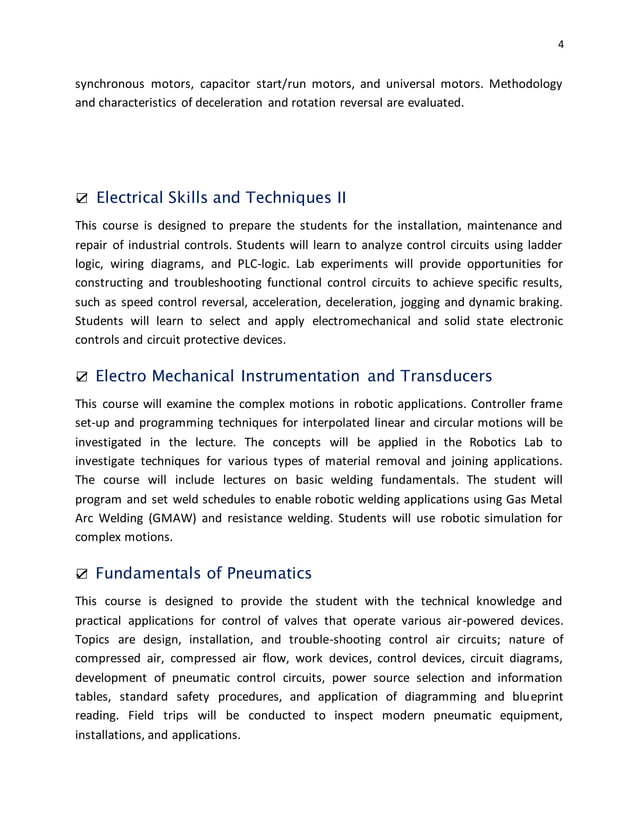 Technical Degree Course Descriptions | DOCX