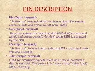 8251 USART.ppt Universal Synchronous and Asynchronous | PPT