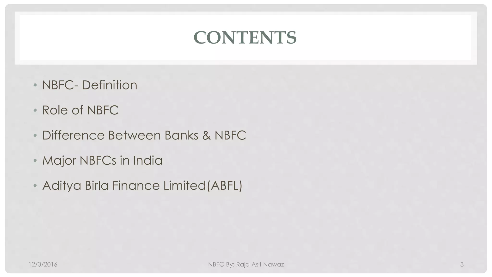 Non-Banking Financial Company (NBFC) | PPTX