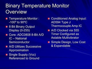 binary temp monitor_itt_dcote | PDF | Computer Peripherals | Computing