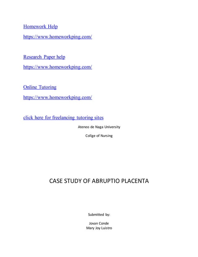 82580276 case-study-of-abruptio-placenta | DOCX