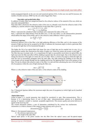 Macro Bending Losses in Single Mode Step Index Fiber | PDF