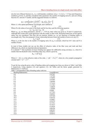 Macro Bending Losses in Single Mode Step Index Fiber | PDF