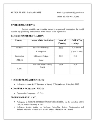 Resume Avinash | PDF