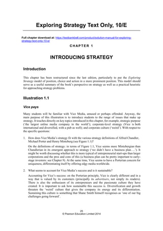 Solution Manual for Exploring Strategy Text Only, 10/E | PDF